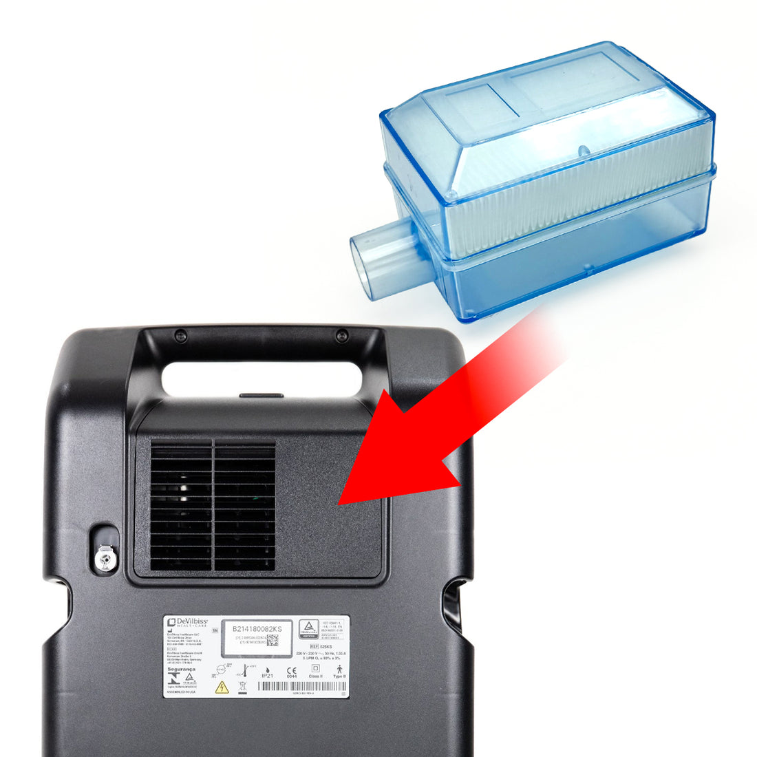 Extended Life Intake Bacteria Filter for Drive DeVilbiss 525DS Oxygen ...