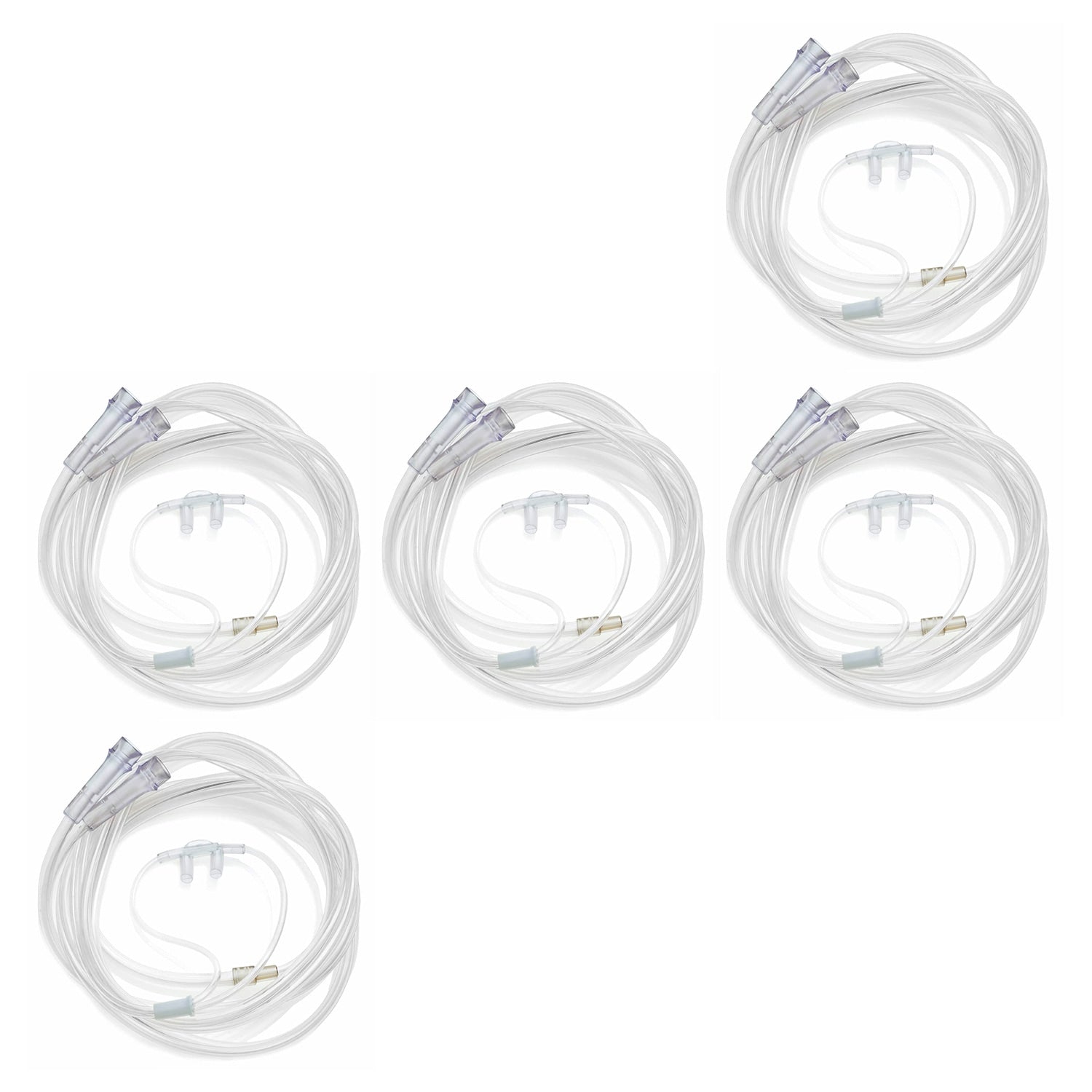 Oxygen Conserving Adult Nasal Cannula with 5 Foot Dual Lumen Supply Tu ...