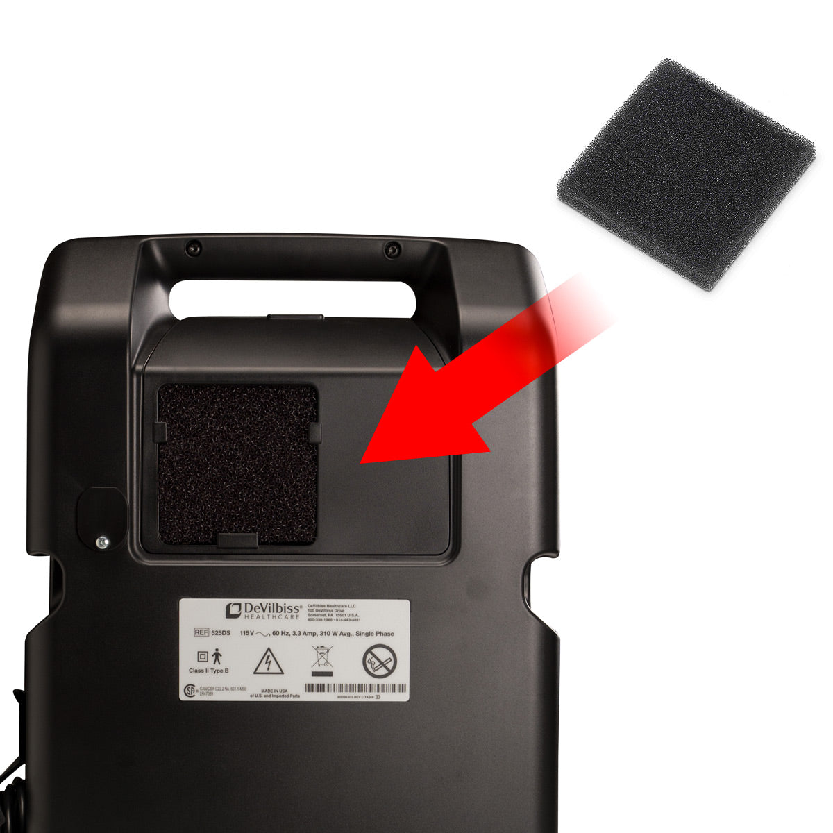 Foam Cabinet Filter for 1025DS & 525DS Oxygen Concentrators – CPAPXchange