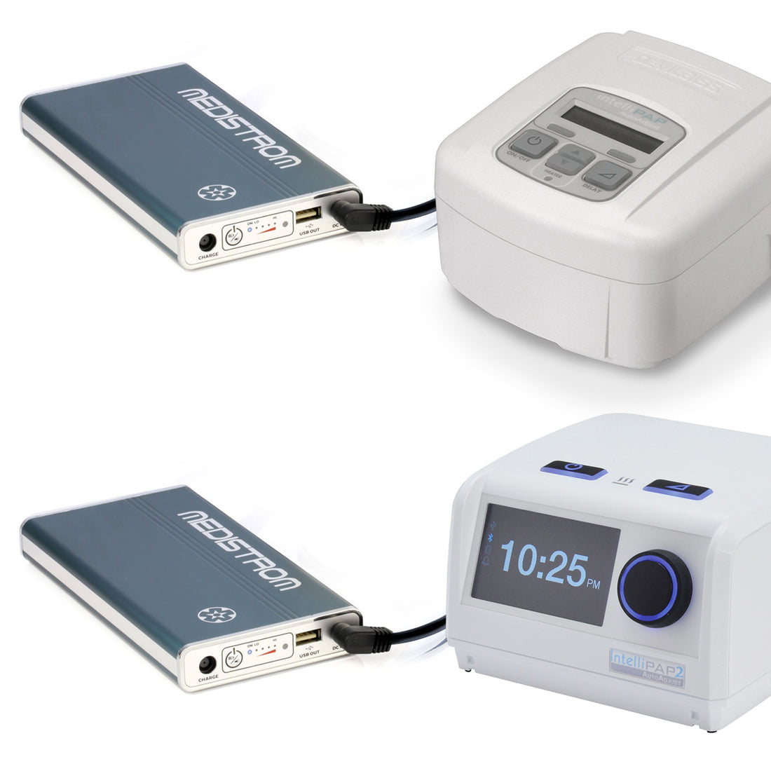 IntelliPAP, Z2 & Z1 Adapter Cables for Pilot 12 Lite CPAP Battery Pack ...